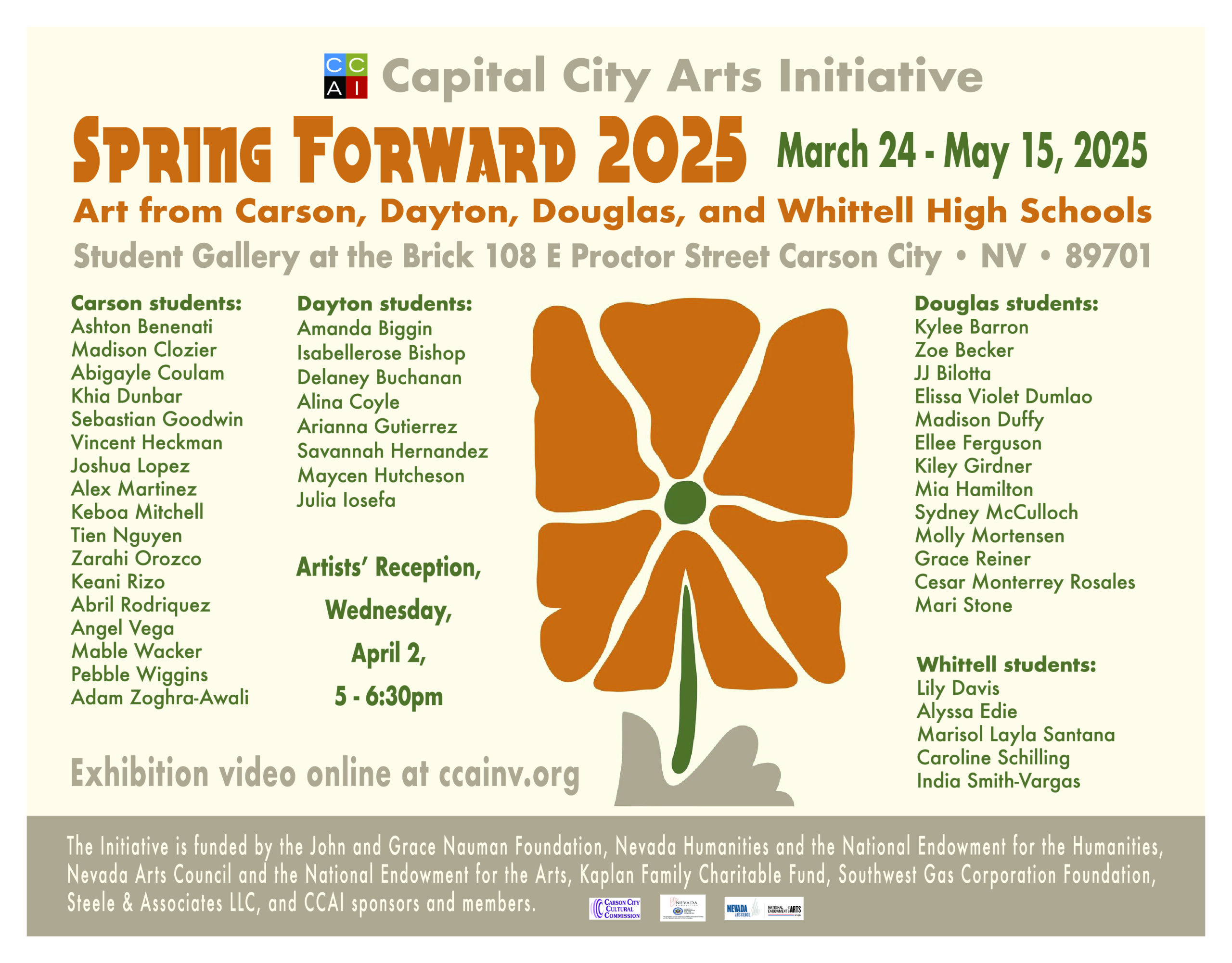 Spring Forward 2025 flier - Capital City Arts Initiative